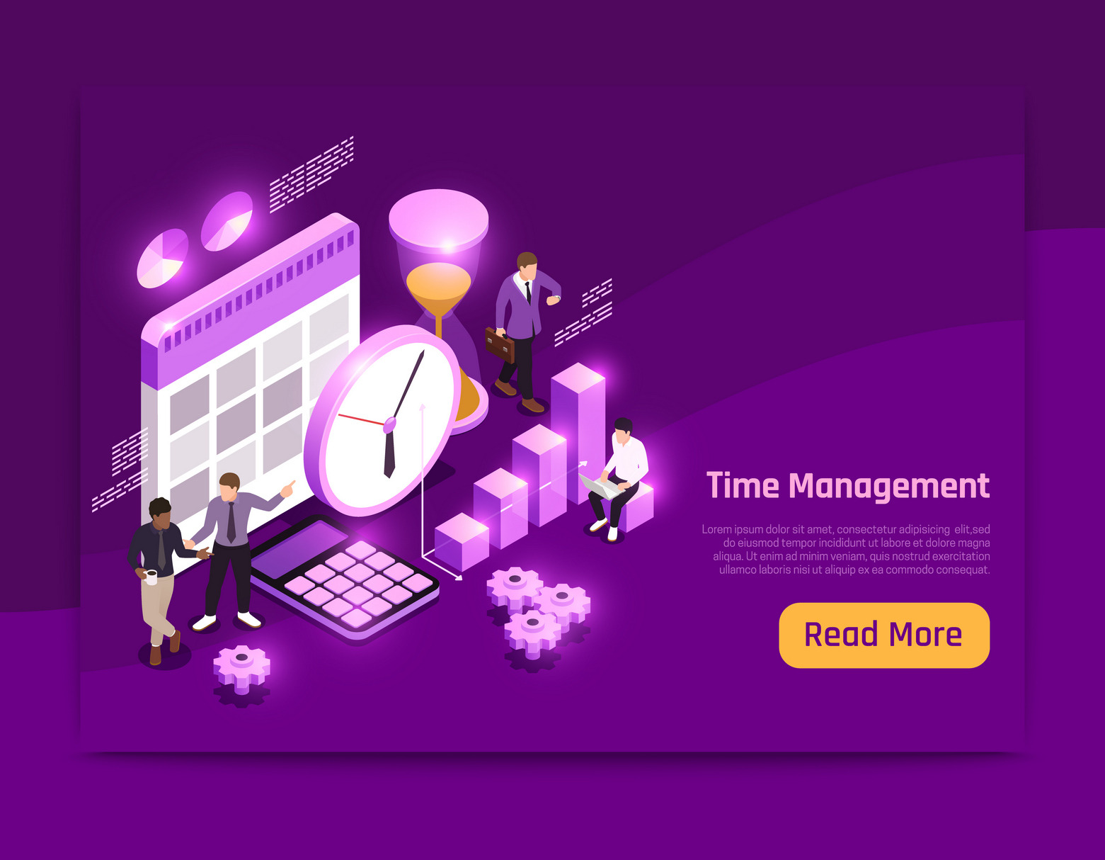 Business isometric page design, a Decorative Illustration by Macrovector