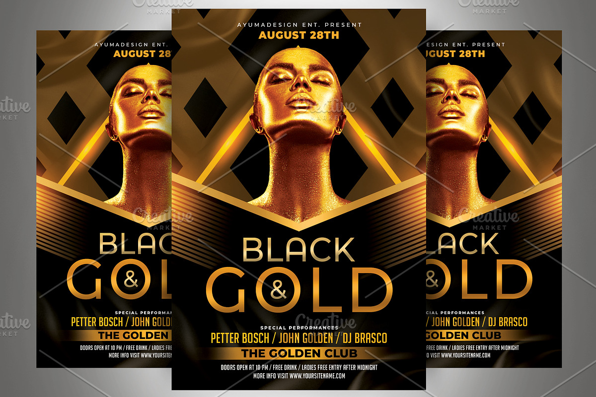 Black and Gold Flyer, a Flyer Template by AyumaDesign