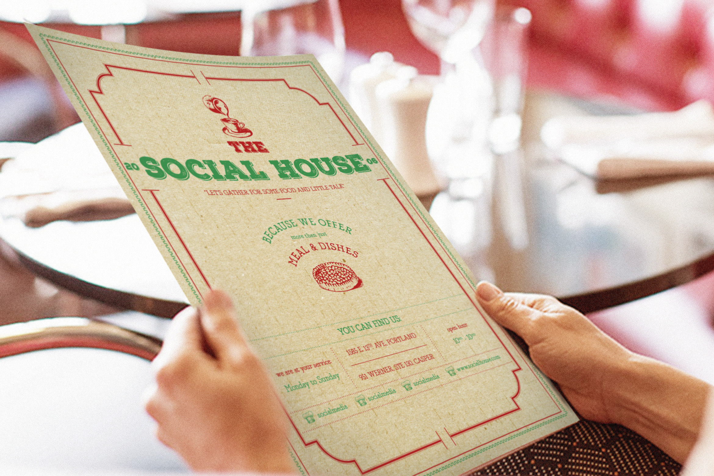 Vintage Industrial Menu, a Flyer Template by BlueRobinStudio