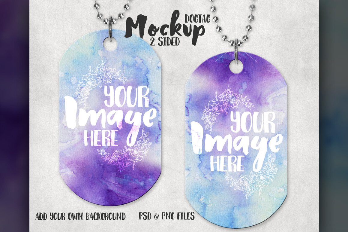 Two sided dog tag mockup, a Mockup by StyledProductMockups