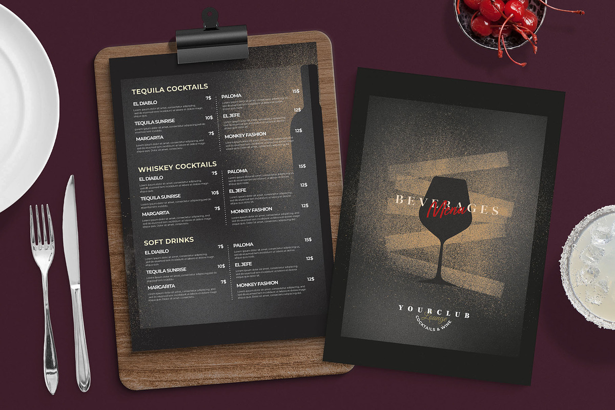 Drinks Beverage Menu Template, a Flyer Template by BrandPacks