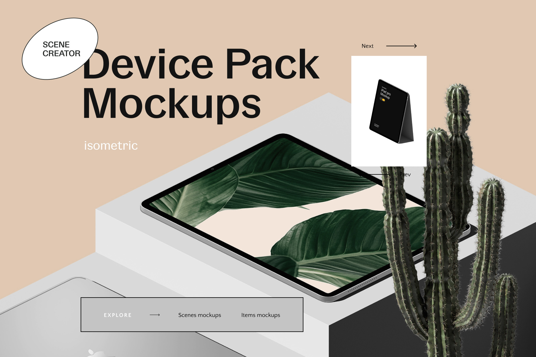 -50% Device pack mockups - isometric, an iPhone Mockup by Creatoom