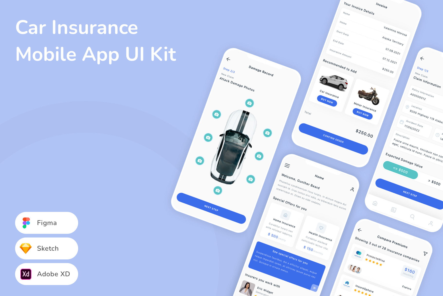 Car Insurance Mobile App UI Kit, an UI Kit Template by Betush ...
