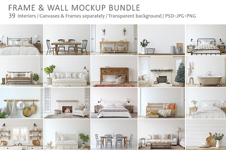 Gallery wall frame psd mockup | Print Templates ~ Creative Market