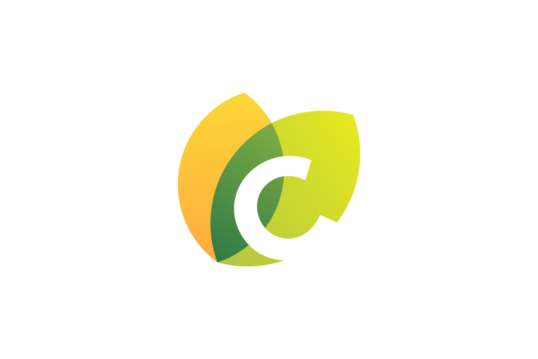 c letter leaf overlapping color logo, a Branding & Logo Template by ...