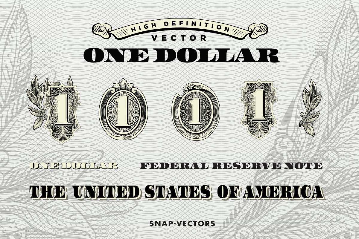 Vector One Dollar, an Illustration by Snap Vectors