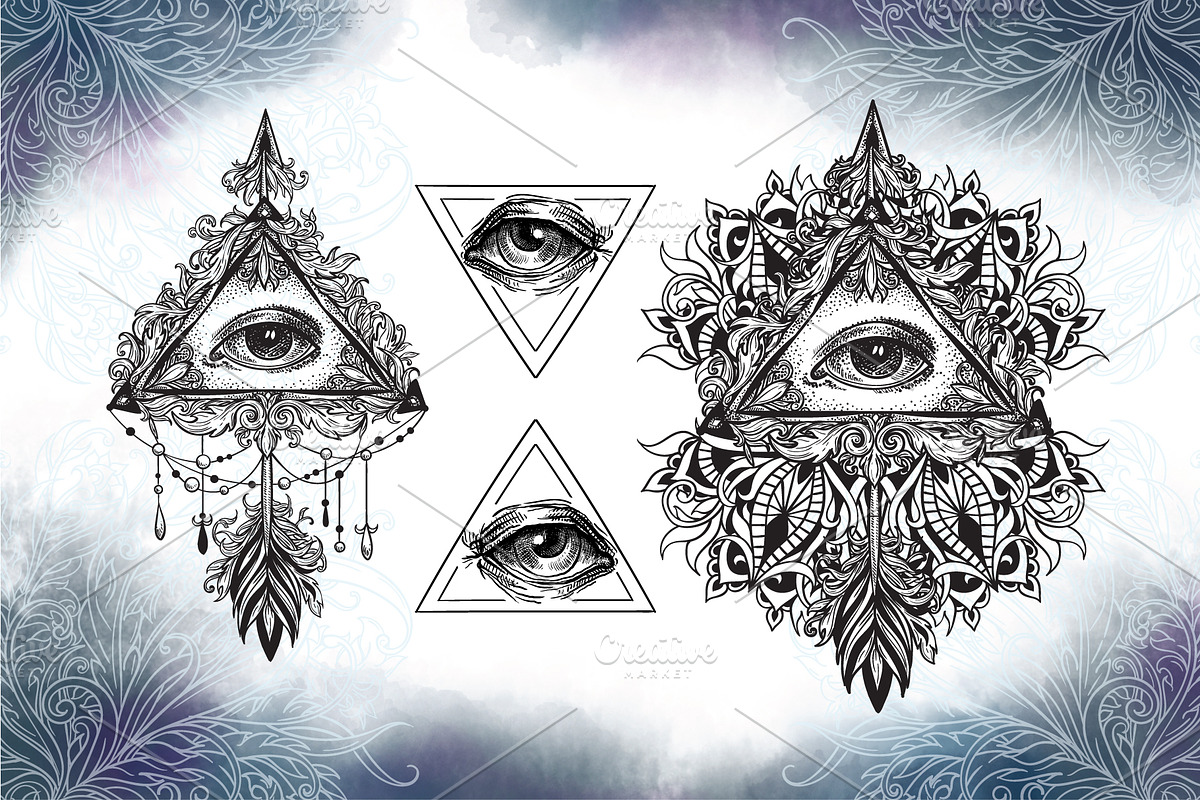 Esoteric set of lineart illustration, an Illustration by Astarta