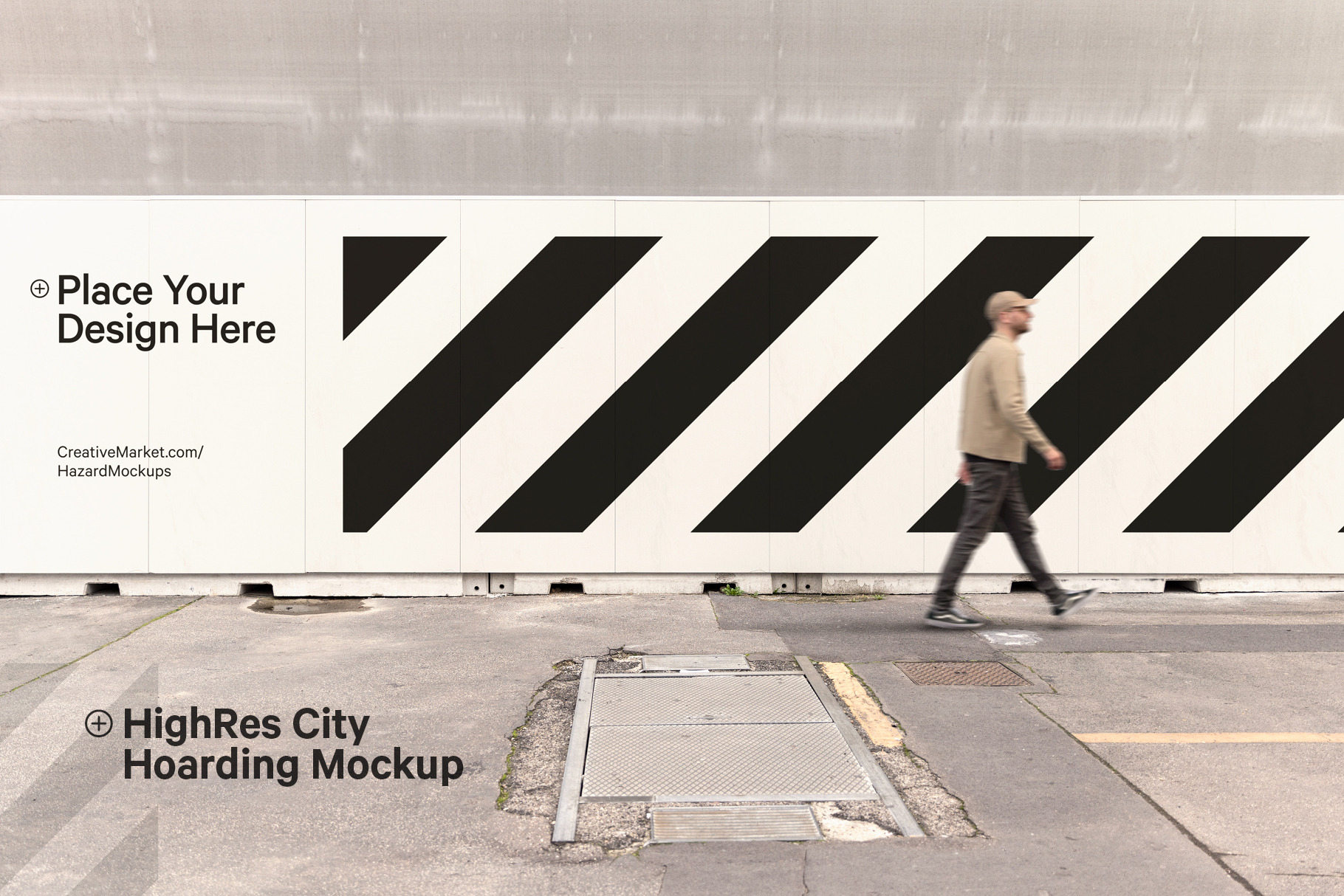 Outdoor Hoarding Billboard Mockup, an Advertising Mockup by HAZARD MOCKUPS