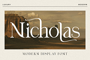 Nicholas // A Modern Display Font, a Serif Font by RockboyStd