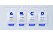 Glassmorphic pricing table chart, a Presentation Template by TotallypicRF