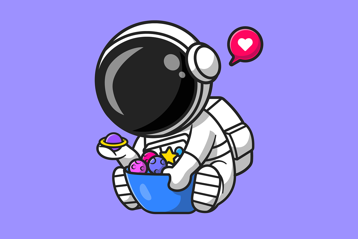 Cute Astronaut With Planet Candy, a Technology Illustration by Catalyst ...