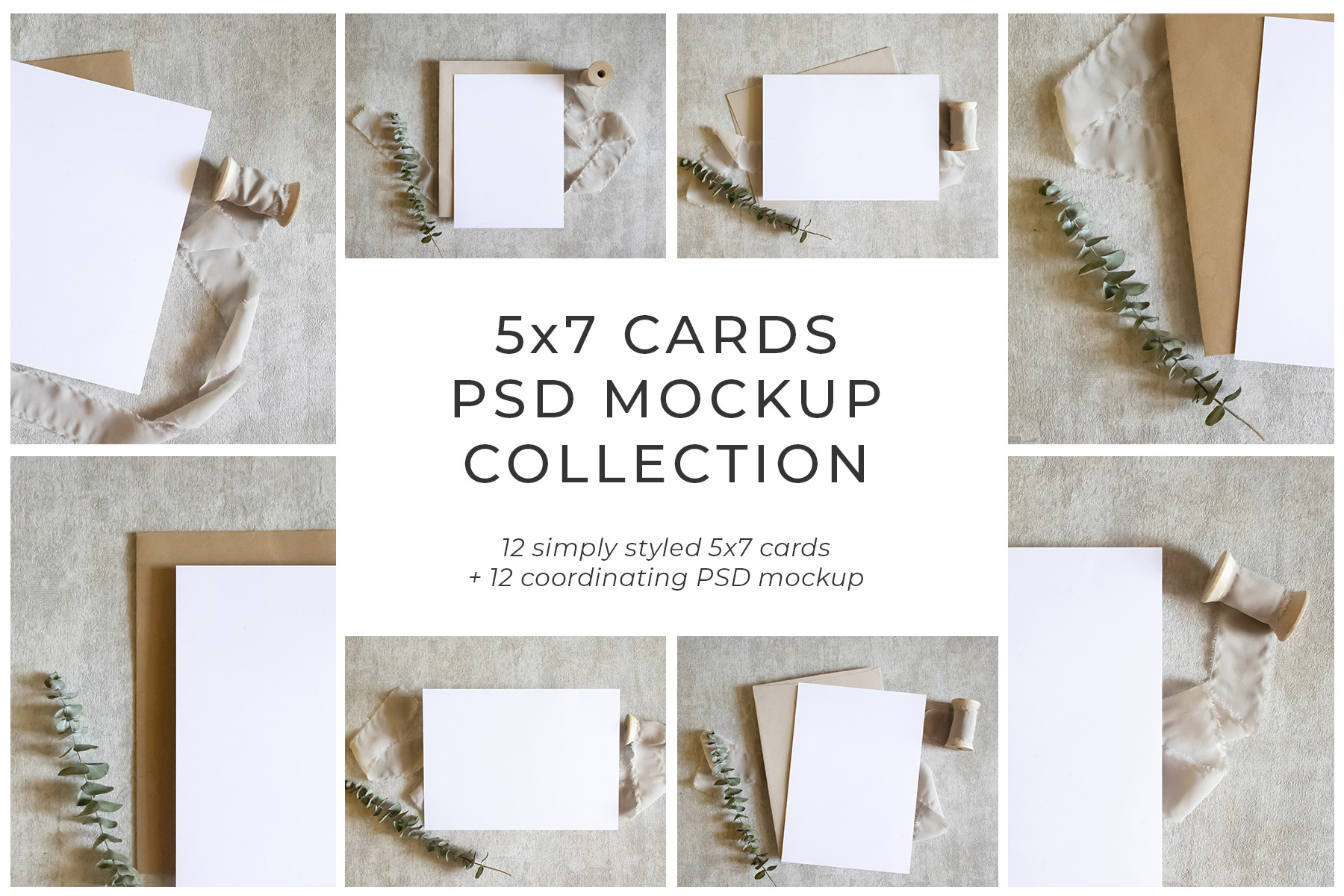 5x7 Neutral Card Mockup Pack, a Print Template by Citrus and Cinnamon
