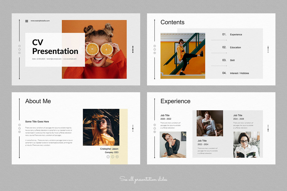 CV Presentation Template, a Presentation Template by TemplatesForest