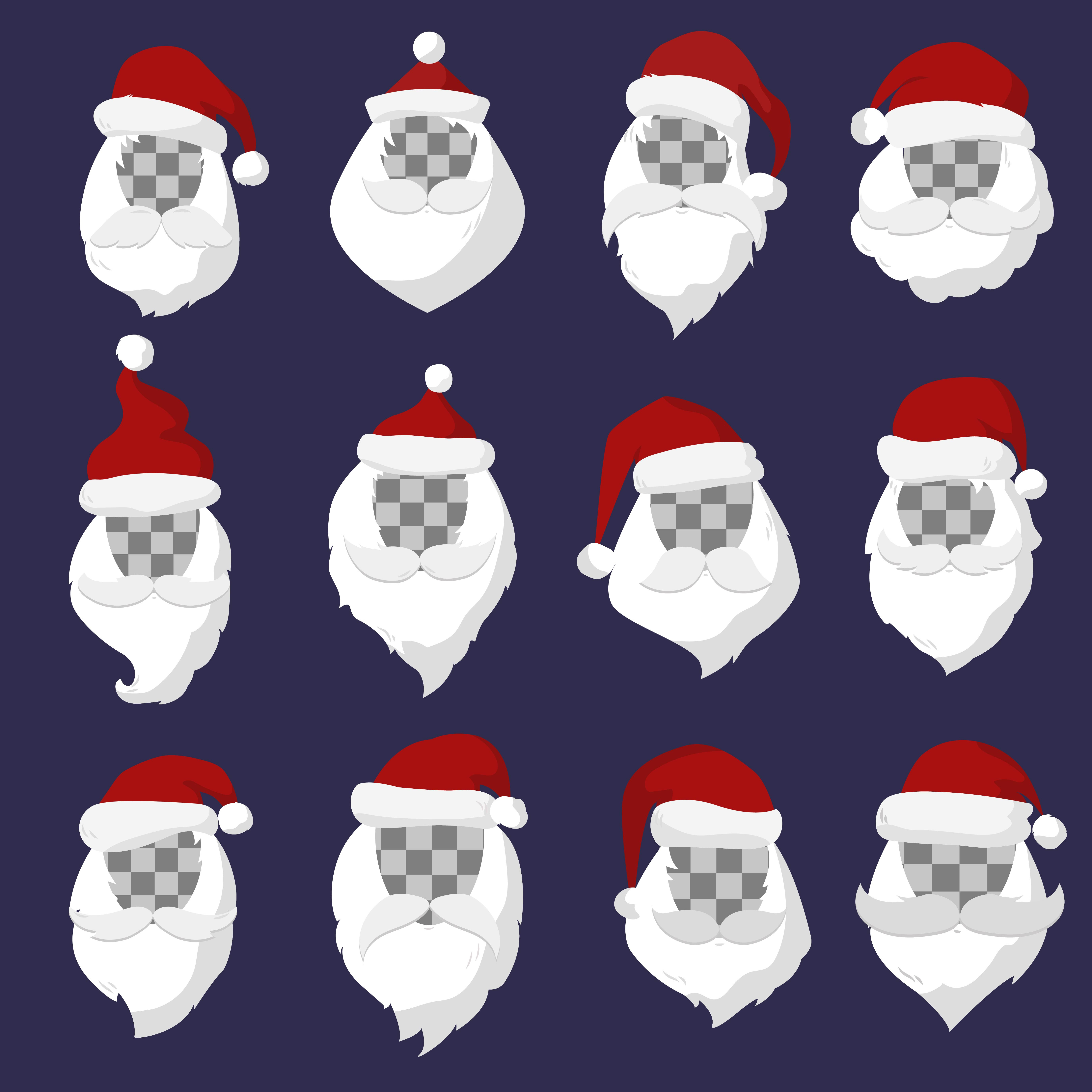 Portrait Santa Claus face vector, a Decorative Illustration by ...