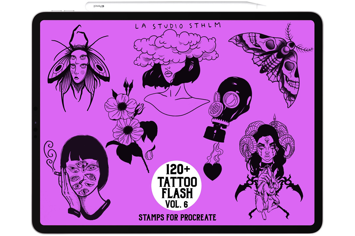 Tattoo Flash Vol. 6 - Procreate Stamp Set
