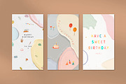 Happy birthday pastel template, a Social Media Template by rawpixel
