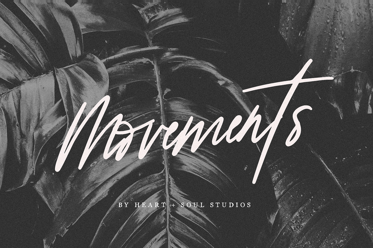 Movements | Handwritten Font, a Script Font by Heart + Soul Studios