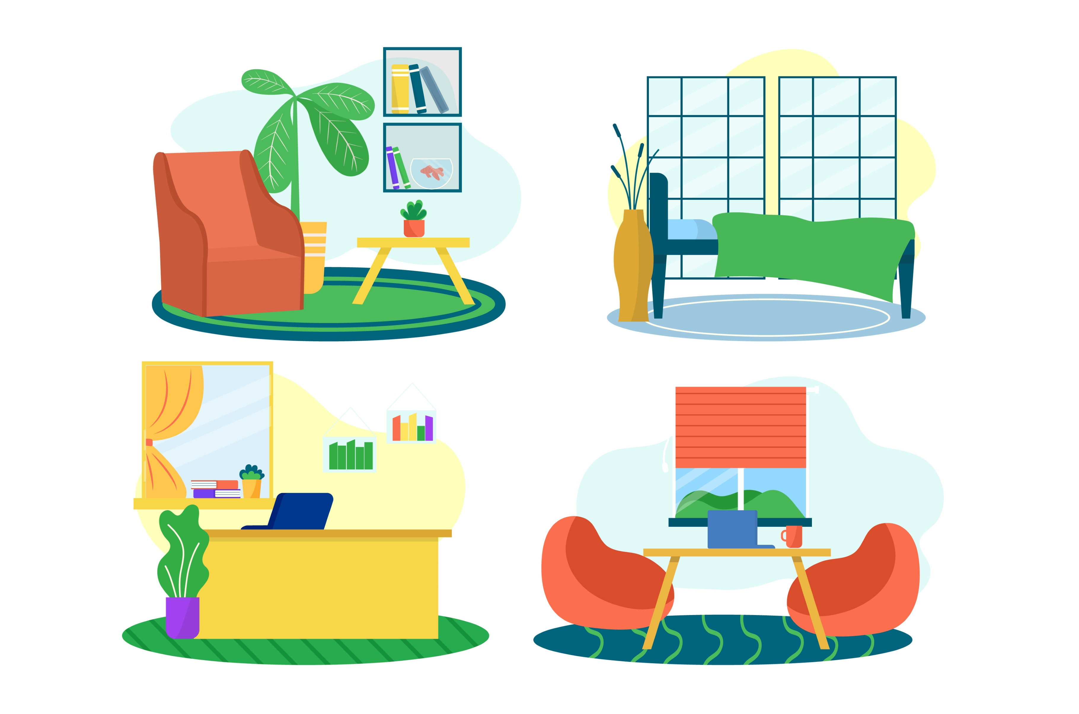 Room interior with furniture, an Object Graphic by KitVector | Creative ...