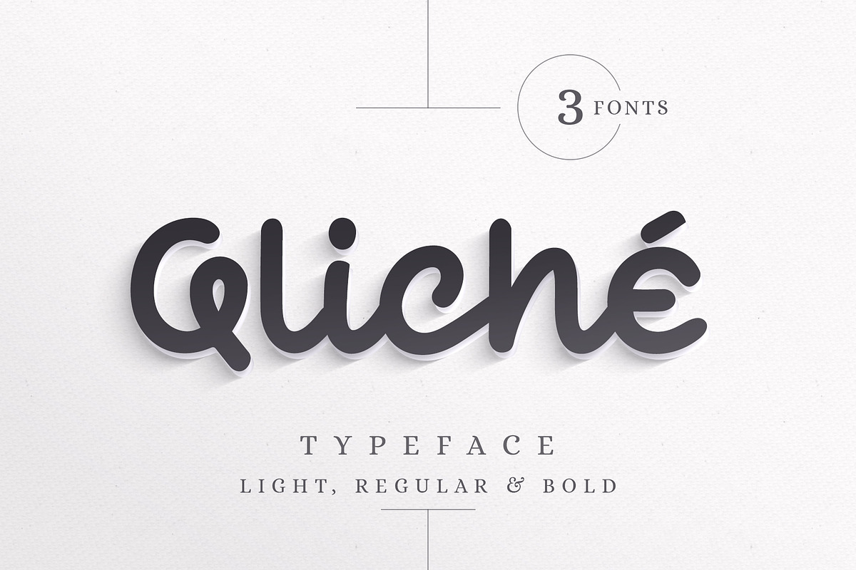 Qliché Typeface, a Script Font by Ayca Atalay