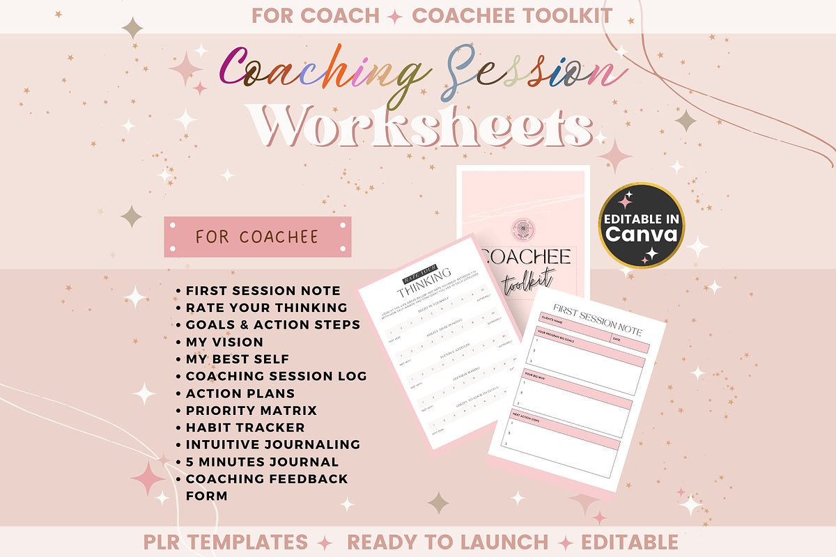 Coaching Session Worksheets Template | Creative Market