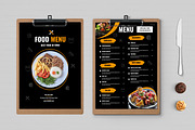 Black And Orange Food Menu Template