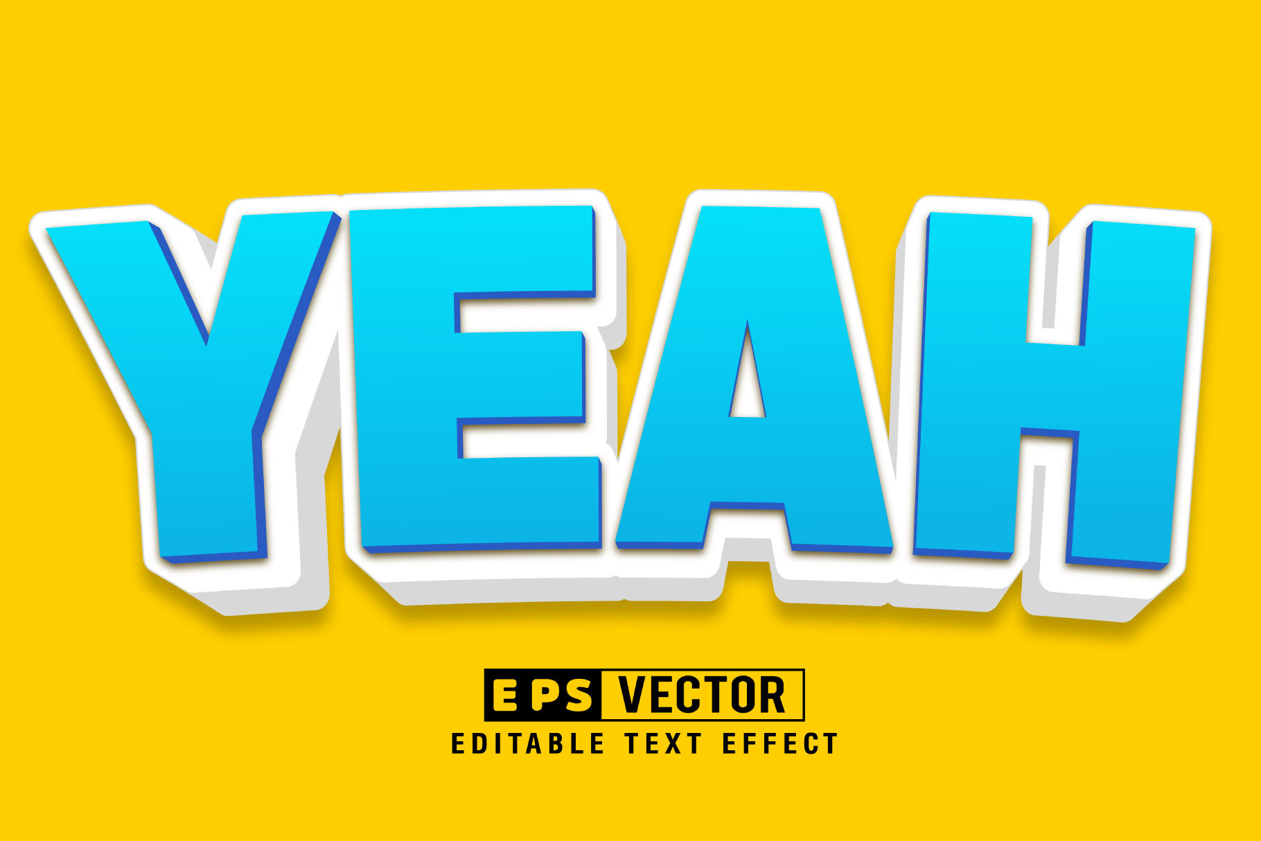 Vector Yeah 3d Editable Text Effect, a Layer Style Add-On by TrueVector