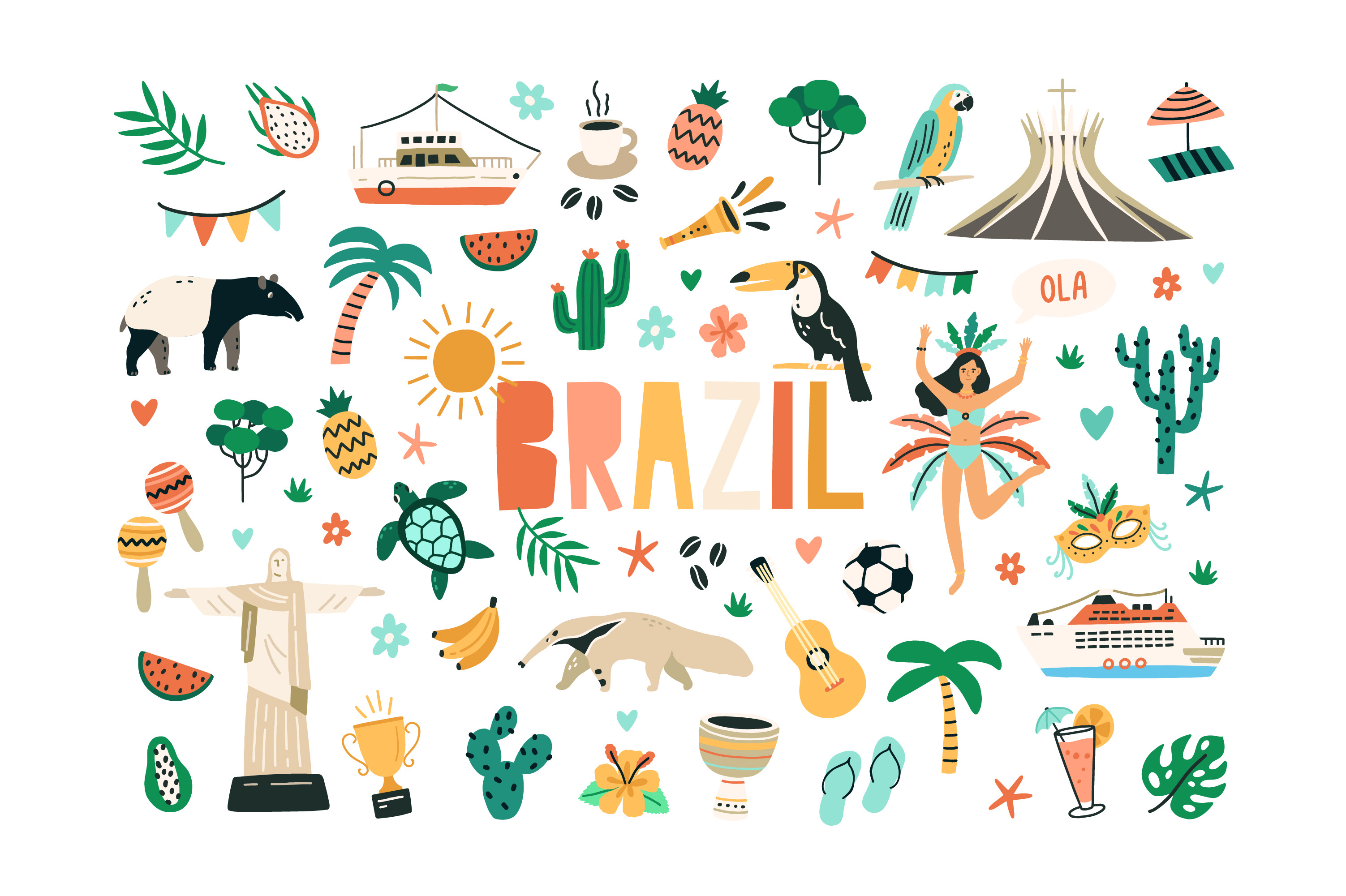 Brazilian culture and nature set, an Animal Illustration by Good Studio
