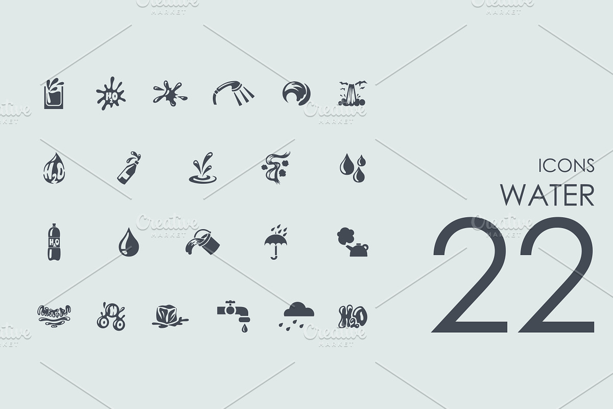 22 Water icons, an Icon by Palau