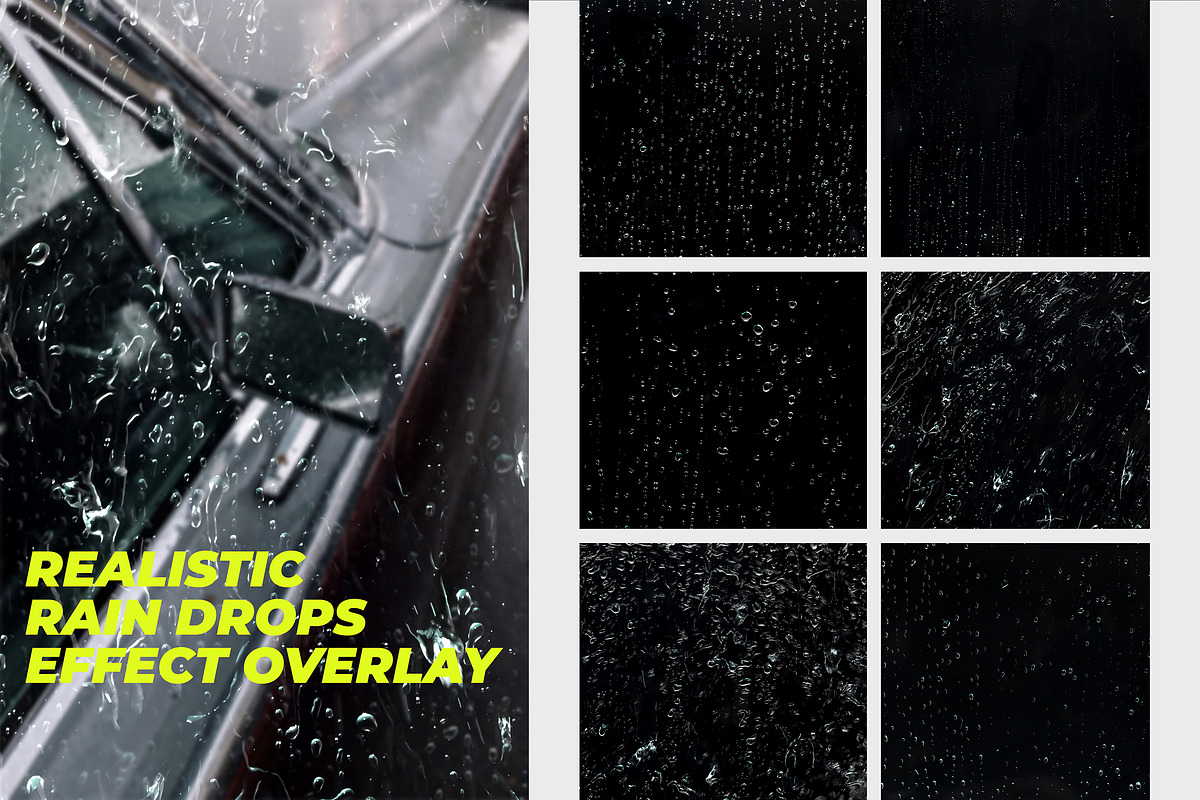15 Realistic Rain Drop Overlays, an Object Graphic by smishura