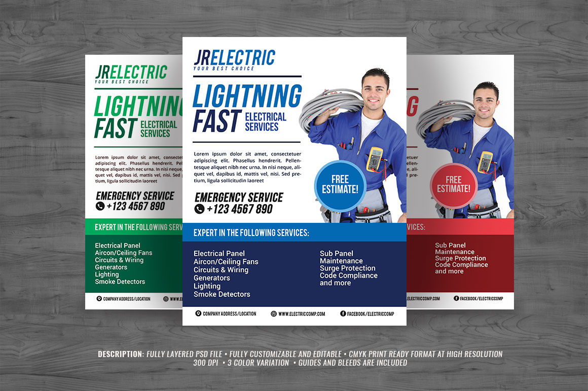Electrical Service Flyer v2, a Flyer Template by PSDPixel