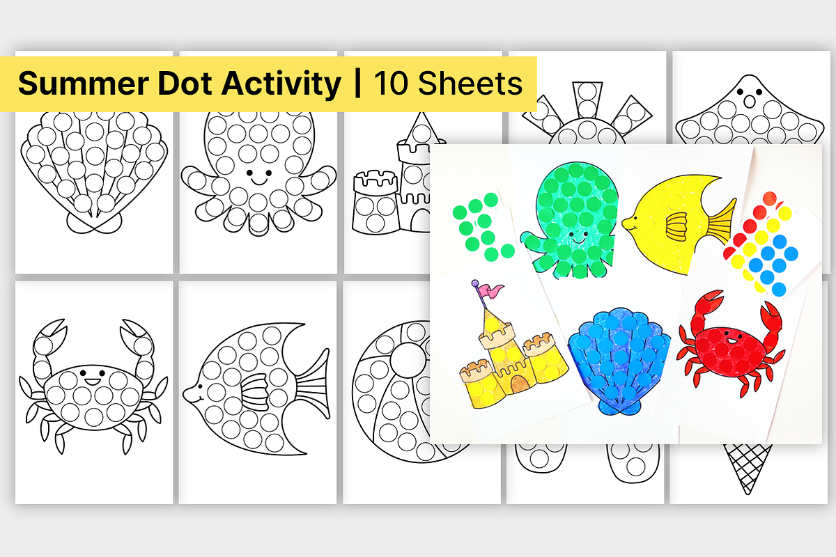 10 Summer Beach Art Activities, an Education Illustration by DRAWINART