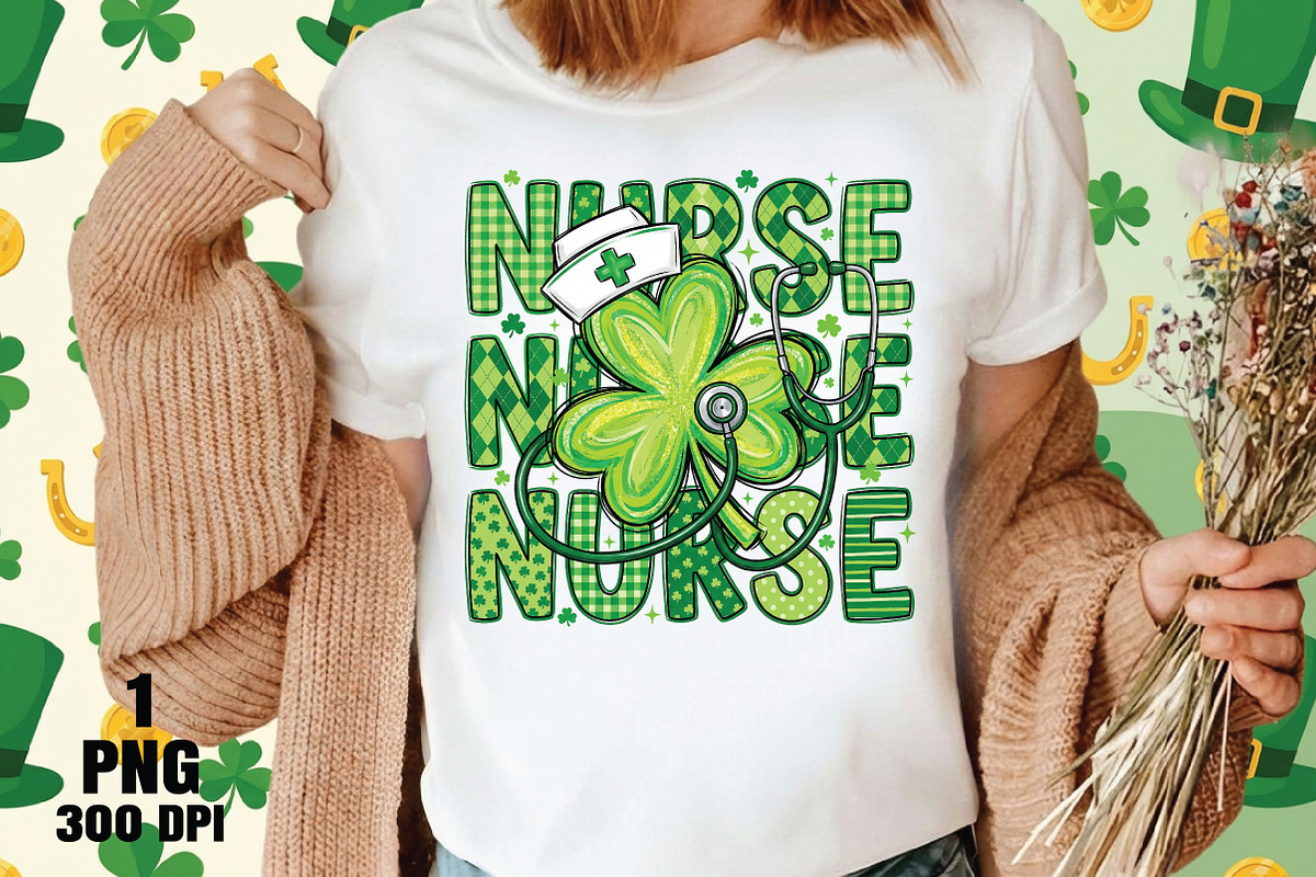 St Patricks Nurse Png, an Illustration by Daily.Designs