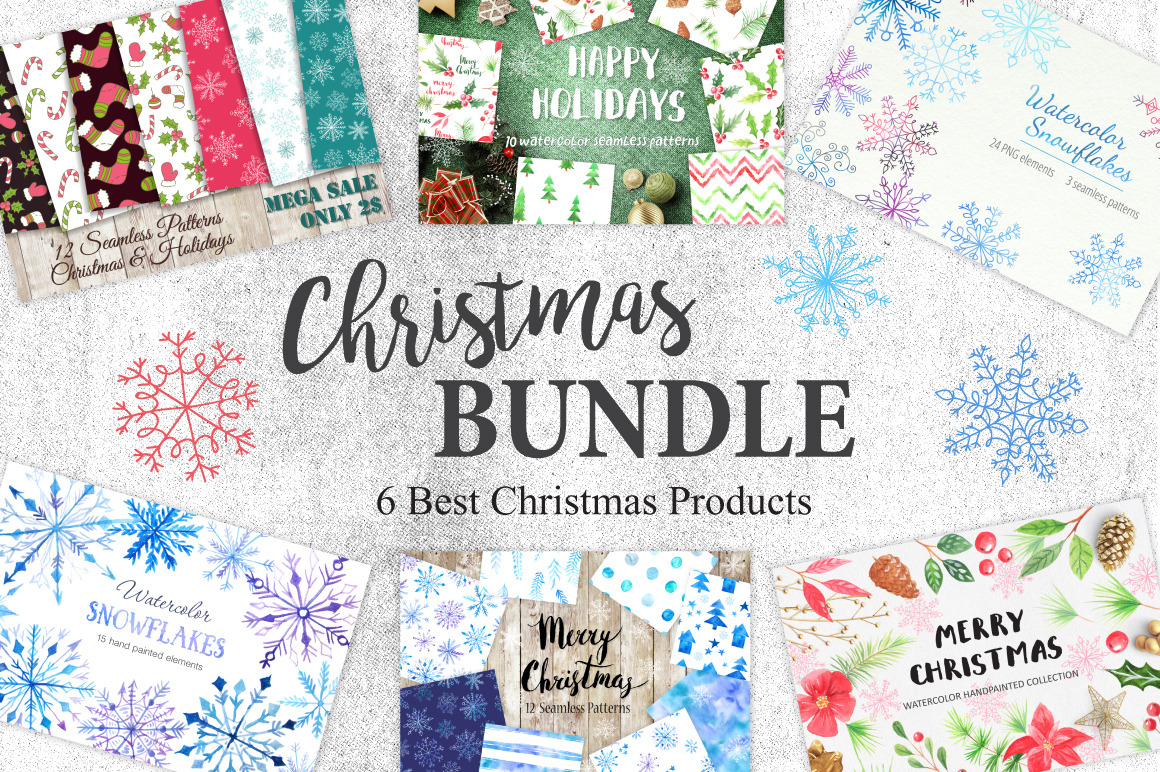 Watercolor Christmas BUNDLE, a Background Graphic by LarysaZabrotskaya