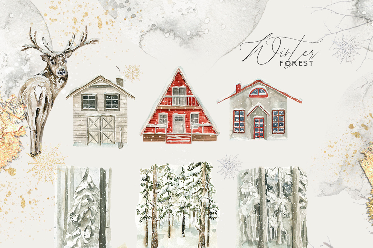 Christmas snowy season Winter forest, an Animal Illustration by ...