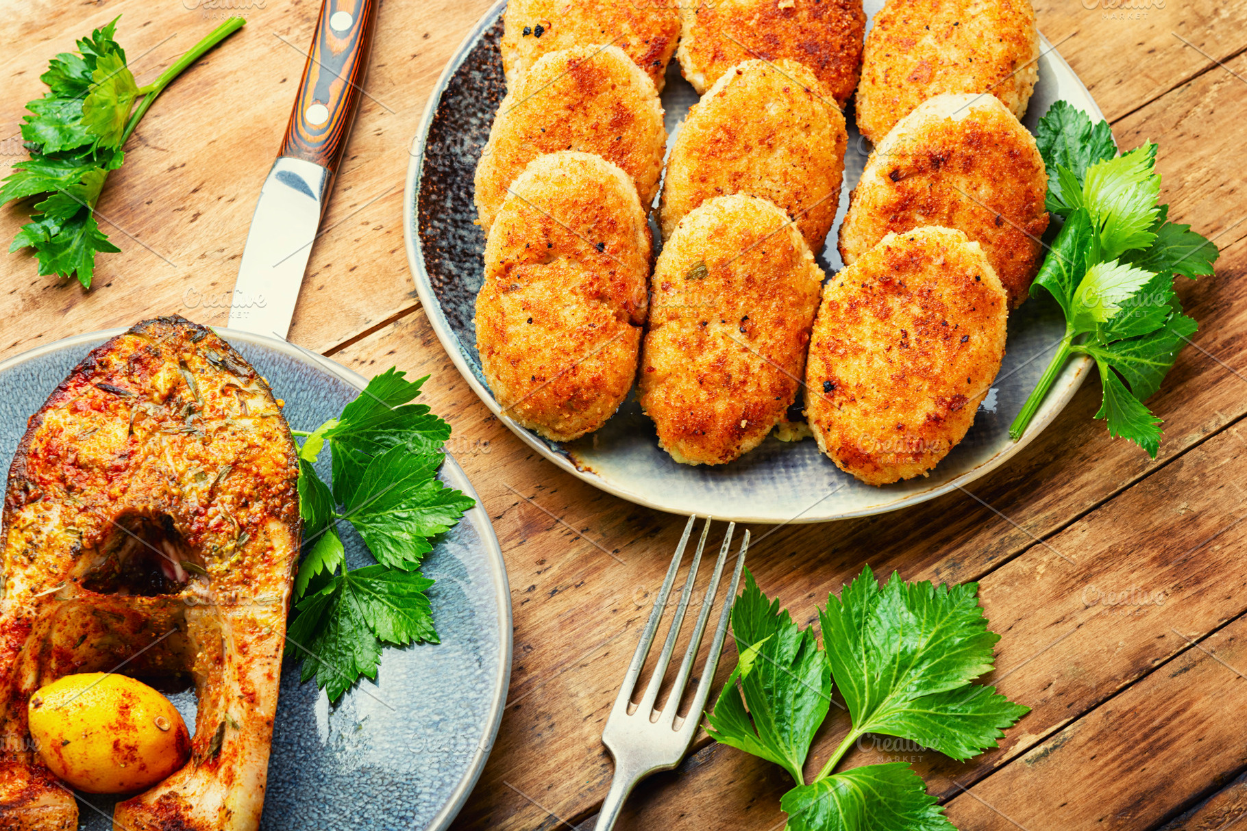 Delicious fish cutlet, a Background Photo by MLunov MLunov | Creative ...
