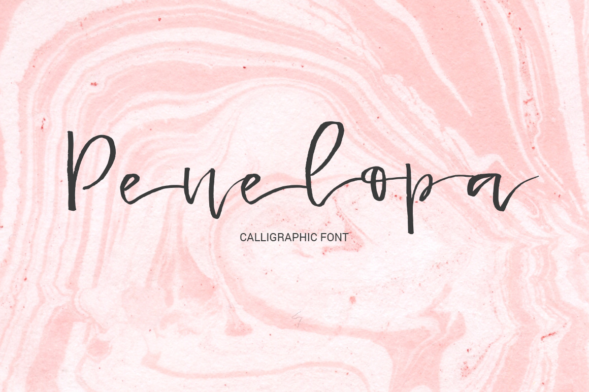 Penelopa - gentle calligraphic font, a Script Font by Favete Art ...