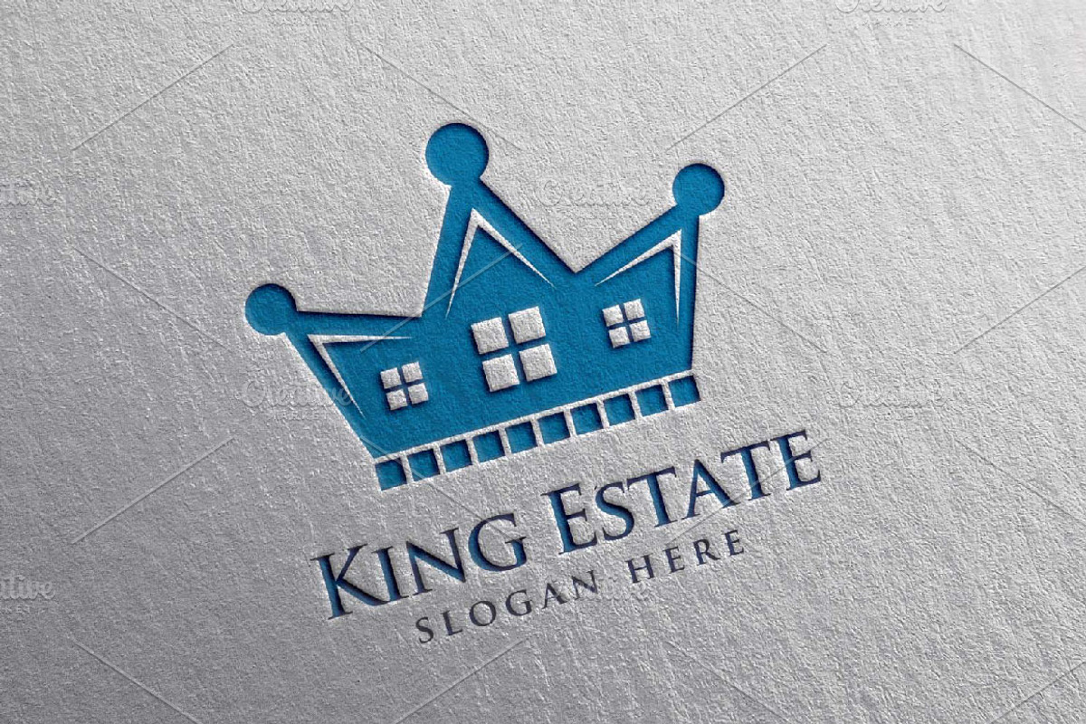 Real Estate Logo, King Estate Logo, a Branding & Logo Template by ...