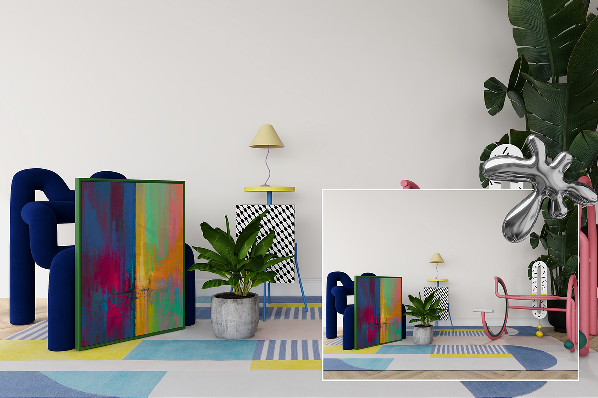 Frame mockup bundle Memphis design