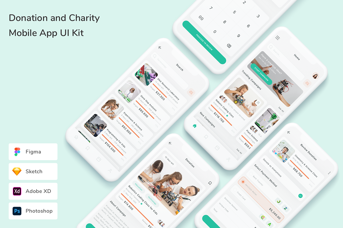 Donation and Charity App UI Kit, an UI Kit Template by Betush