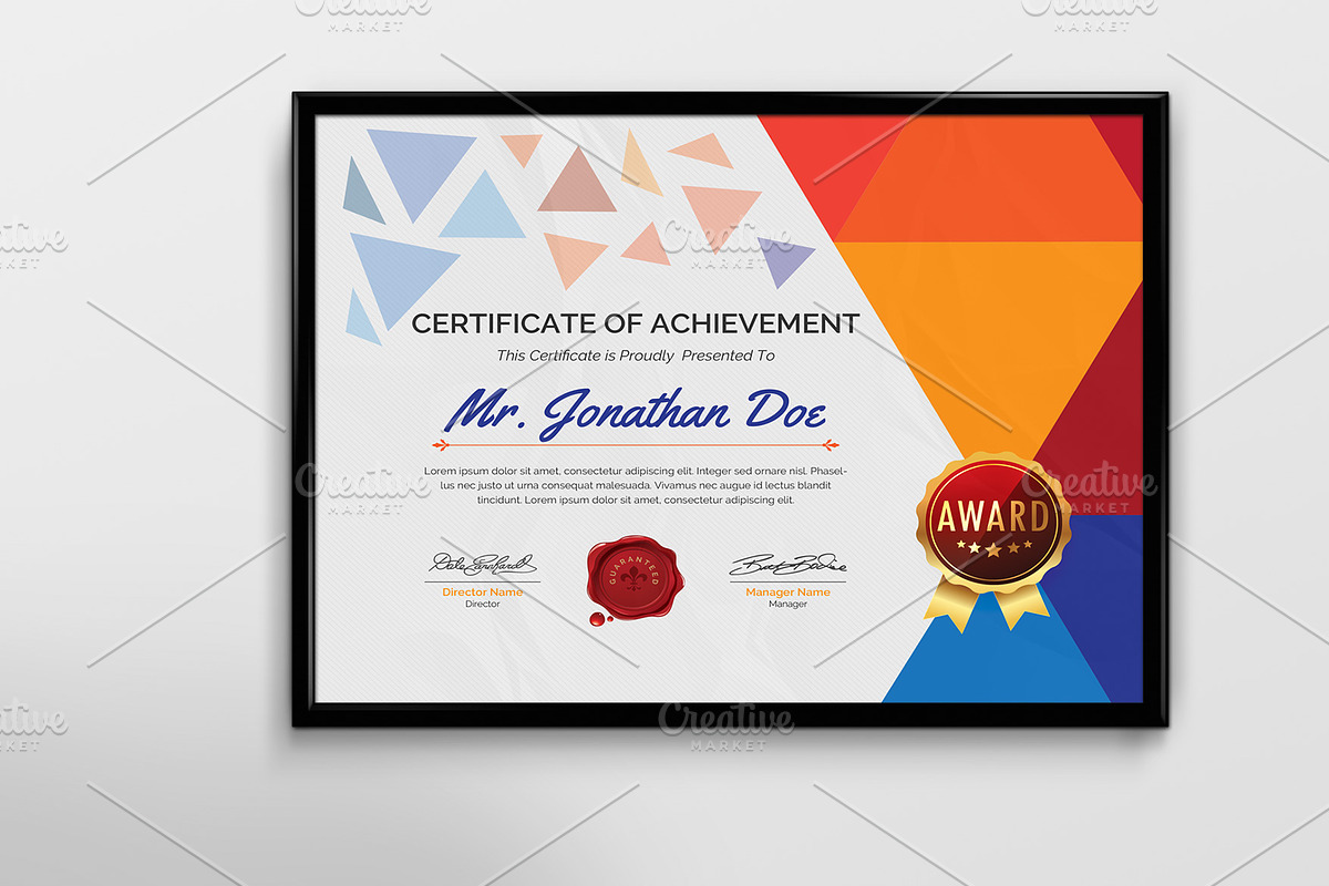 Multicolored Certificate, a Stationery Template by Cristal Pioneer