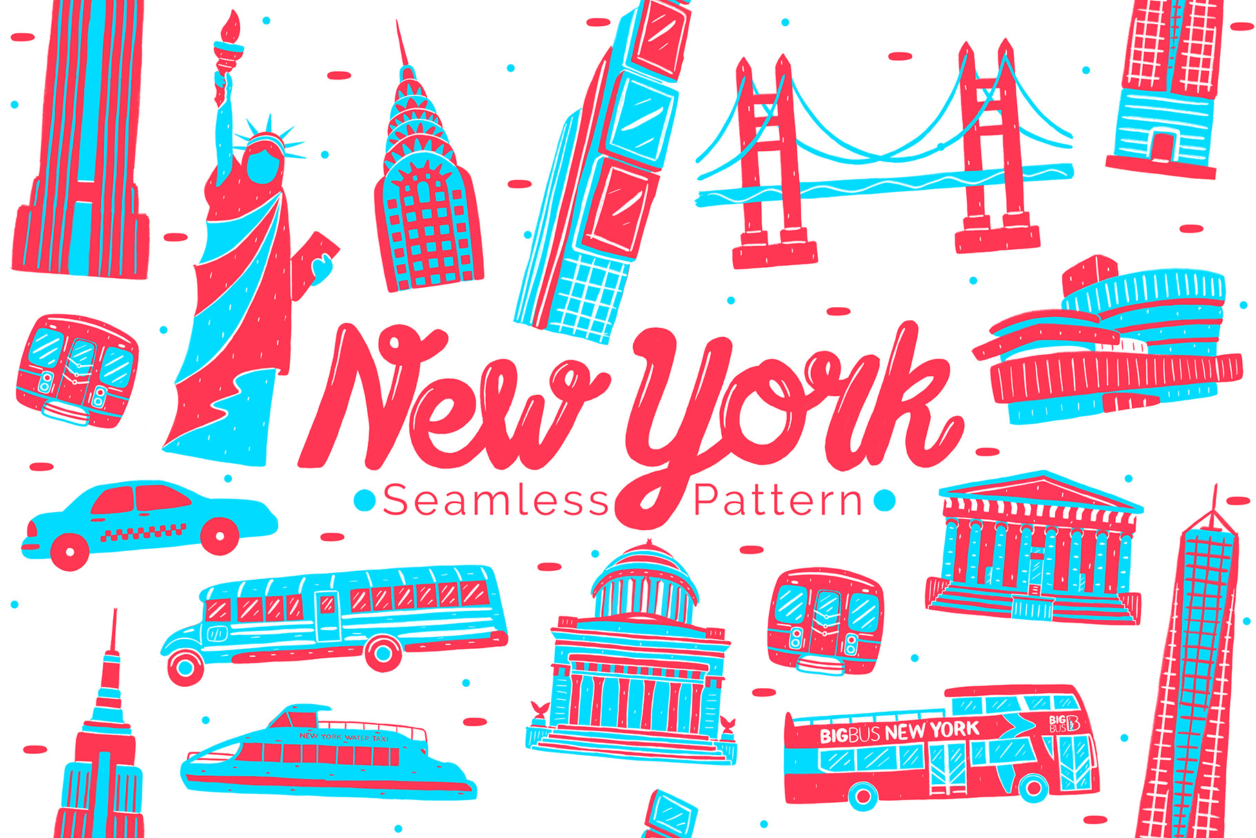 New York Seamless Pattern, a Pattern Graphic by MEDZ