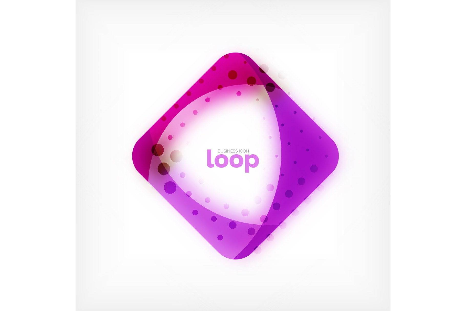 Vector square loop business symbol, geometric icon created of waves ...