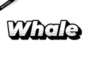black and white whale text effect | Creative Market