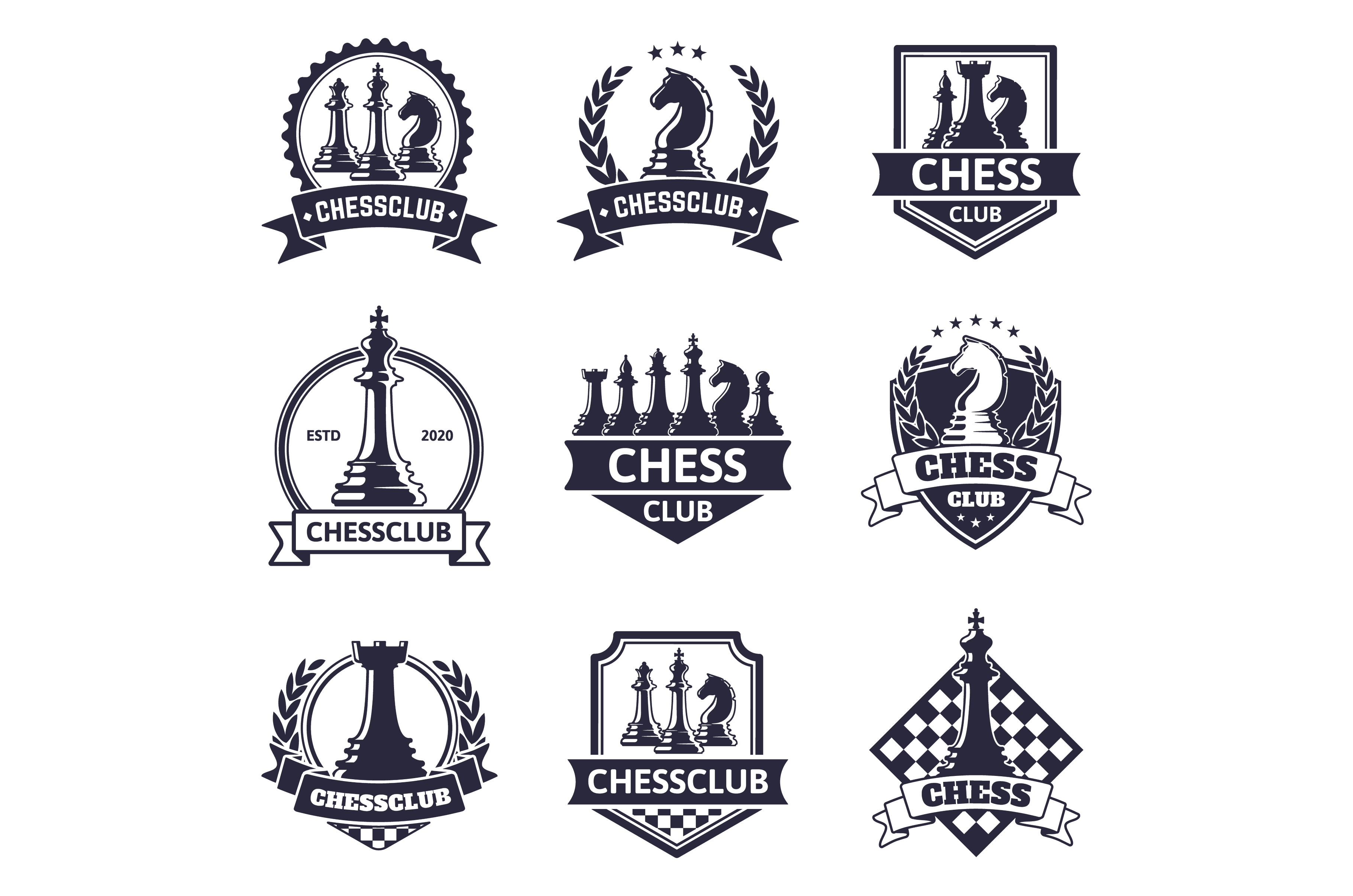 Chess club emblem. Chess game, chess | Illustrations ~ Creative Market