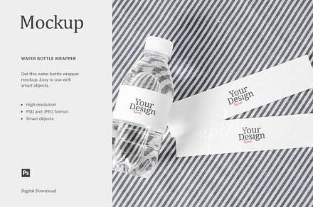 Water Bottle Wrapper Mockup, a Mockup by ariodsgn