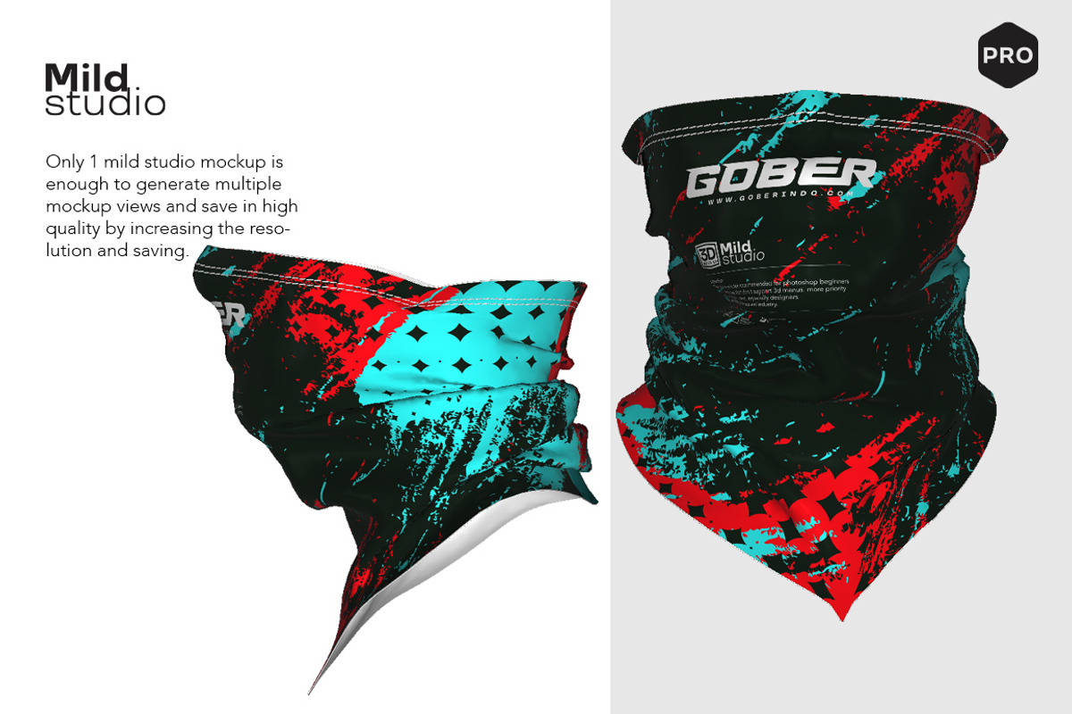 3D Buff Mockup, an Apparel Mockup by Mildstudio