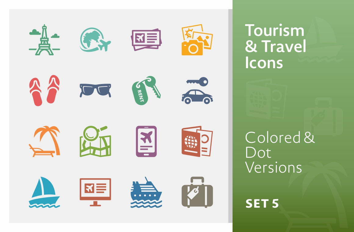 Tourism & Travel Icons 5 | Colored, an Outline Icon by introwiz1
