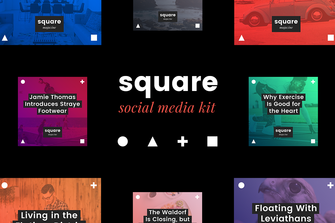 Square Social Media Kit, a Social Media Template by uispot