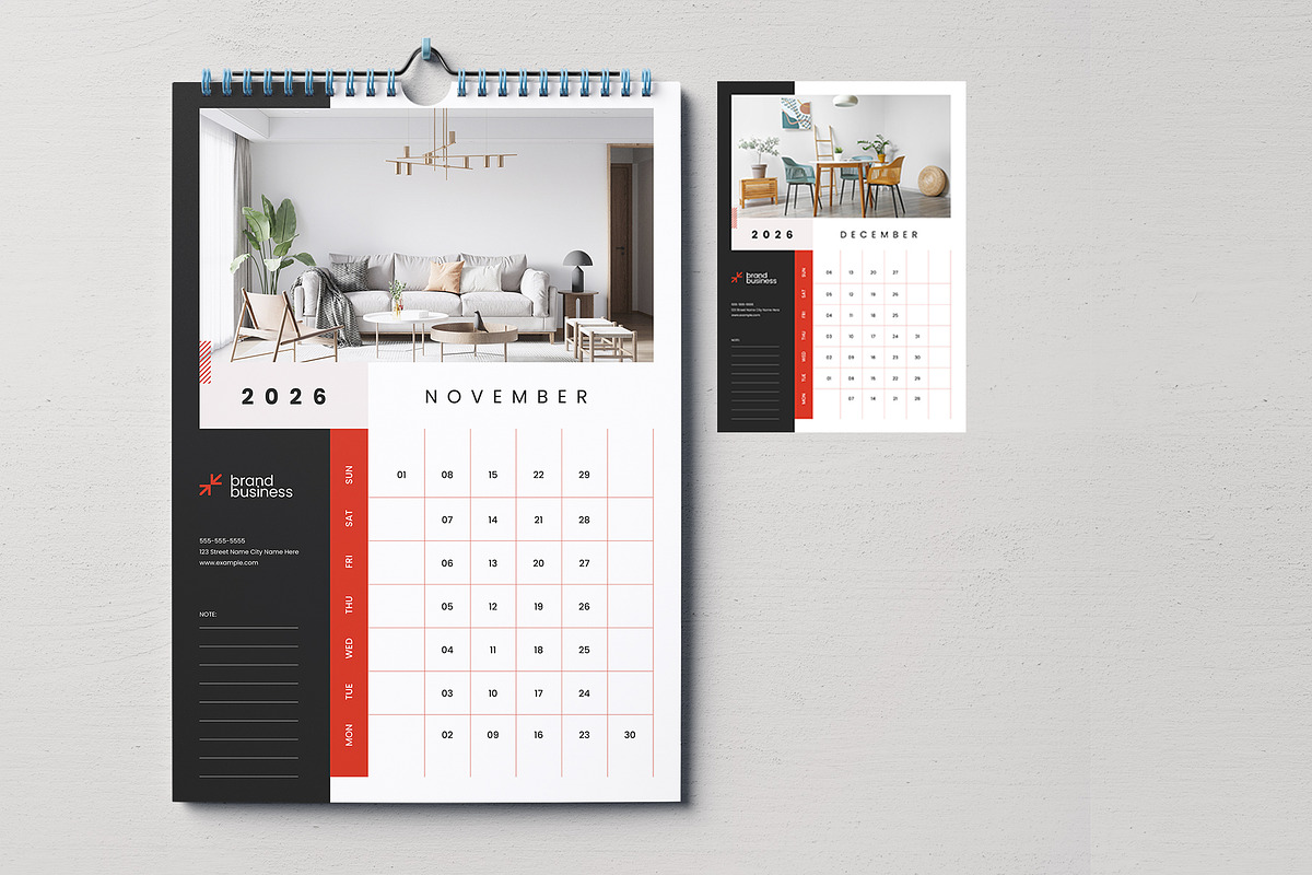 Canva Wall Calendar Layout 2026, a Stationery Template by Pixelpick