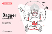 Bagger Illustrations, a Person Illustration by Welovegraphics